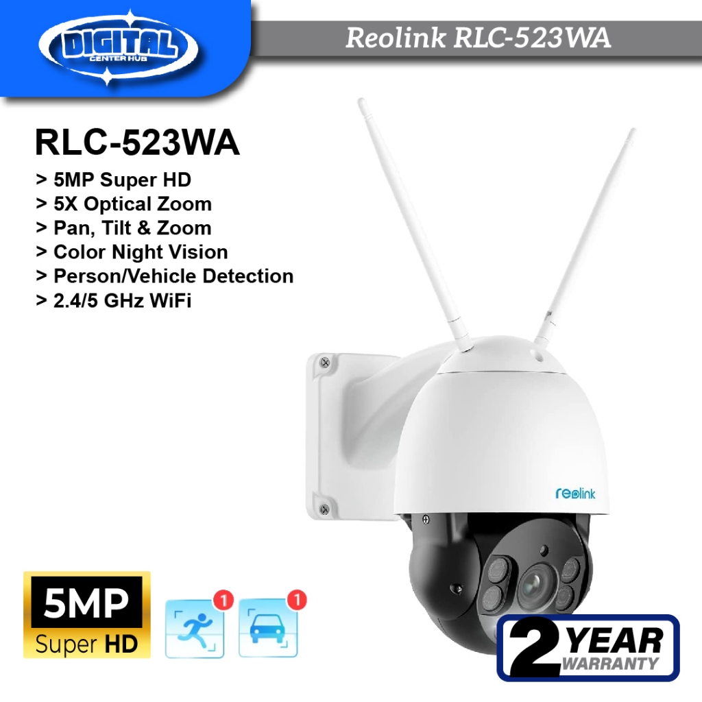 Reolink RLC-523WA | 5MP | 5X Optical Zoom | AI Motion Color Night ...