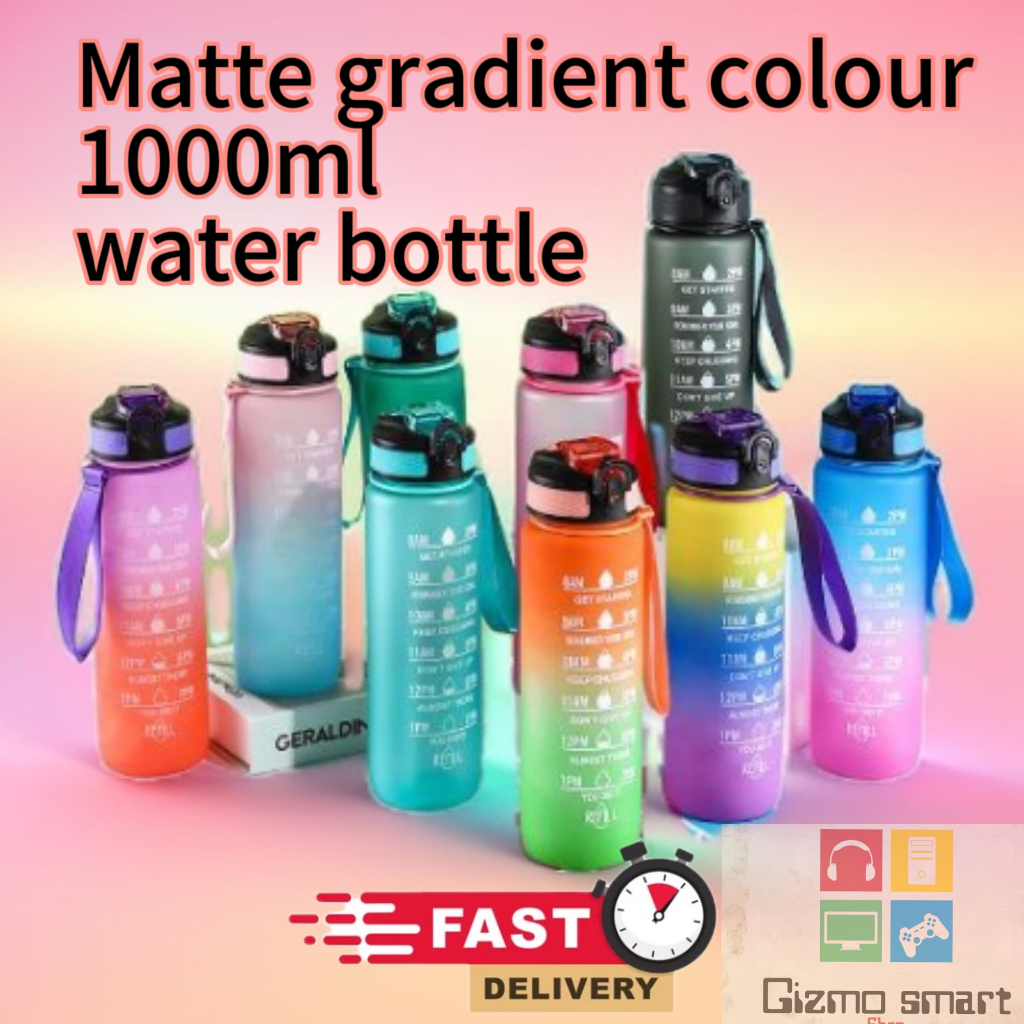 NEW MATTE SURFACE Water bottle leak-proof reminder to drink, Matte ...