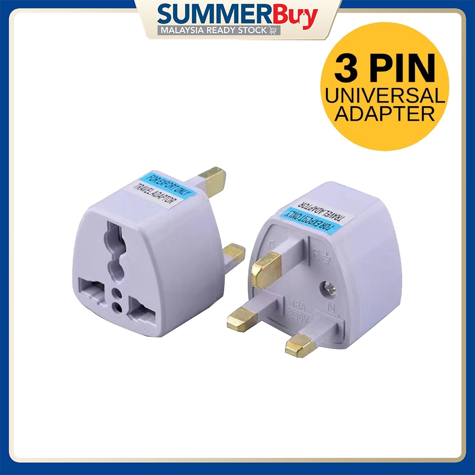 Universal 3 Pin Plug Socket Travel Adaptor US EU CHINA To Malaysia UK ...