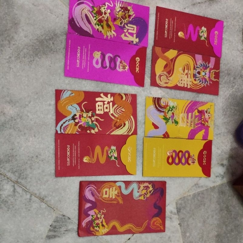 OCBC 2024 ang Pao red packet 8pcs with( a cover a bit dented) | Shopee ...