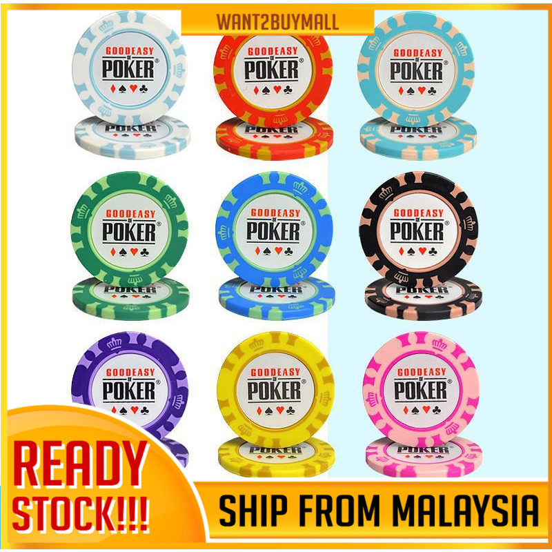 🇲🇾 14g No Value Premium Color Casino Poker Chips Poker Set Monte Carlo ...