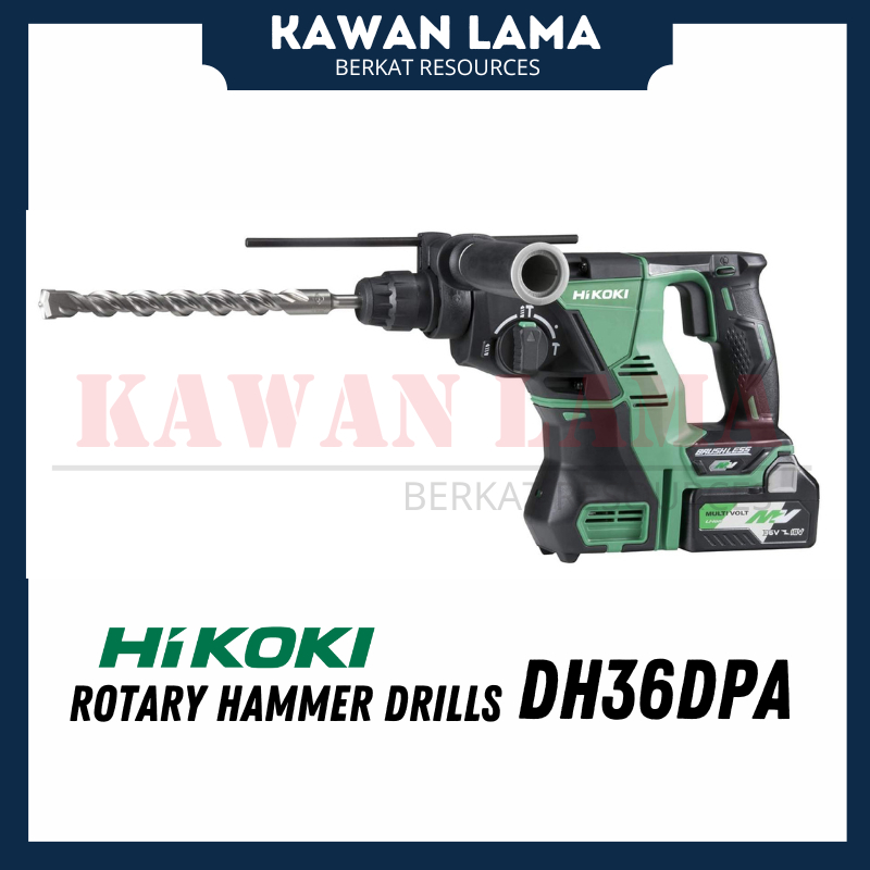 HIKOKI Rotary Hammer Drills 36V DH36DPA Cordless Concrete Steel Wood ...