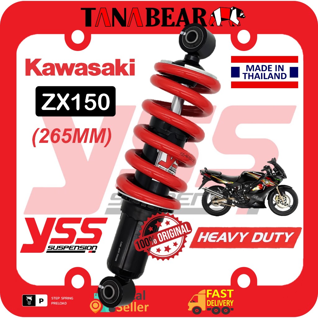 YSS NINJA ZX150 (265MM) HEAVY DUTY adjustable absorber monoshock ...