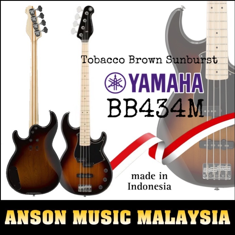 Yamaha BB434M 4-String Electric Bass, Tobacco Brown Sunburst | Shopee ...