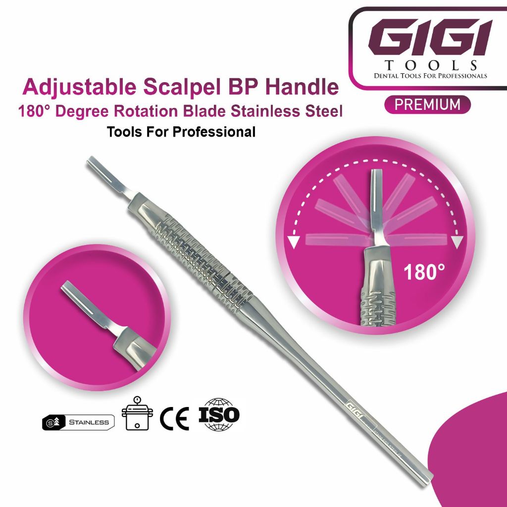 GIGI Tools Adjustable Scalpel Handel 180° Dental and Surgical Blade ...