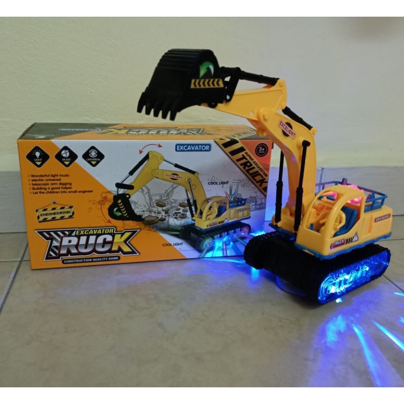 Battery Operated Engineering Excavator Truck With Cool Flashing Light ...