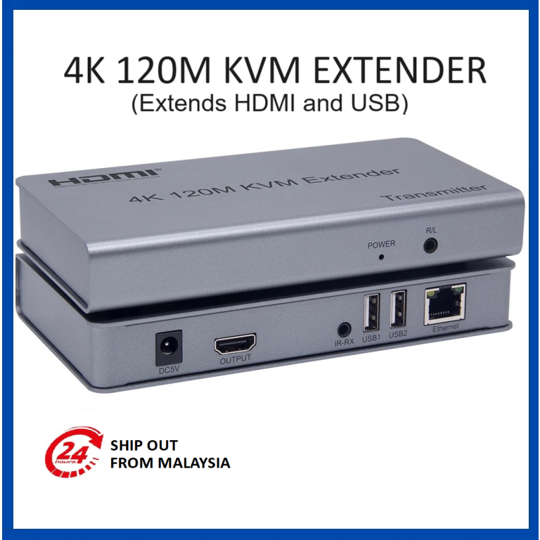 4K 120m/1080P 60m HDMI USB KVM Extender with audio over Cat5e/6 ...