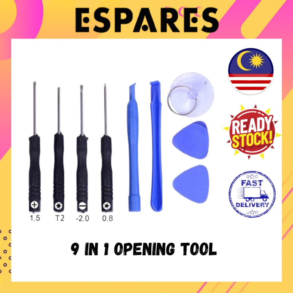 UNIVERSAL 9 IN 1 OPENING TOOL FOR MOBILE TOOL KIT | Shopee Malaysia