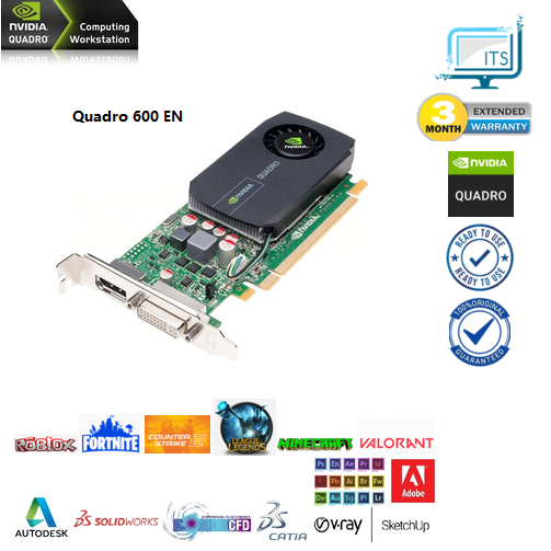 Nvidia Quadro 600, Enhanced Cooler, 128-Bit 1G | DVI - 2K DisplayPort | UEFI | Professional Low ...