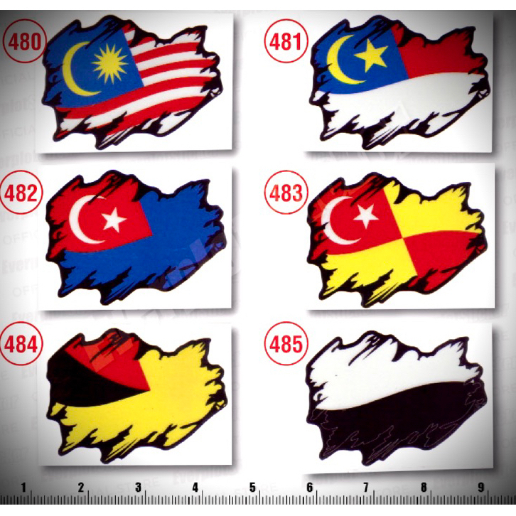 sticker pantulan negeri negara Malaysia Palestine | Shopee Malaysia