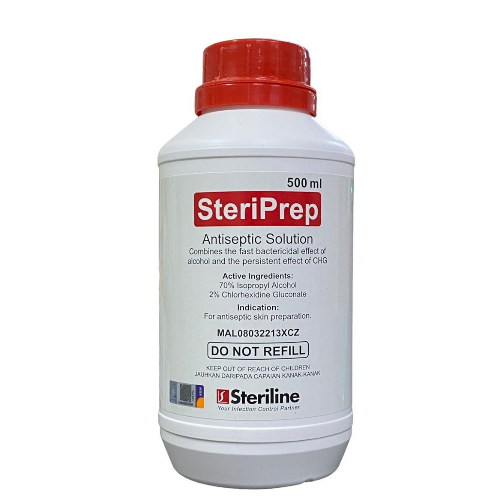 Steriline SteriPrep Antiseptic Solution (500ml) Isopropyl Alcohol ...
