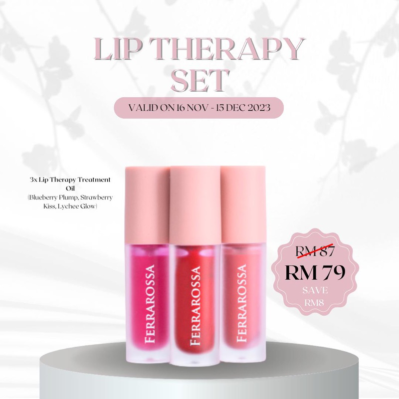 FERRAROSSA LIP OIL TREATMENT & THERAPY (3 COLOURS & FLAVOUR) | Shopee ...