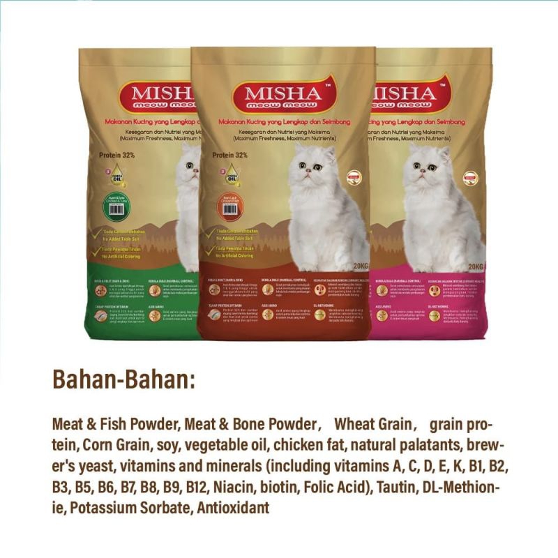 Misha cat food 8kg (chiken&tuna/ocean fish/seafod) | Shopee Malaysia