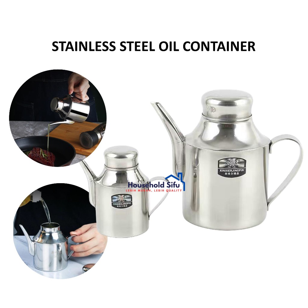 Stainless Steel Oil Drizzler/Vinegar Pourer Olive Oil Can Cruet/ Oil ...