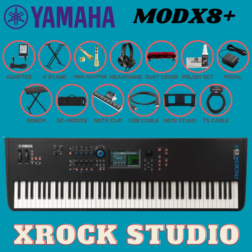 Yamaha MODX8+ 88 GHS-weighted Key Synthesizer with Sustain Pedal Package ( MODX 8+ / MODX-8 ...