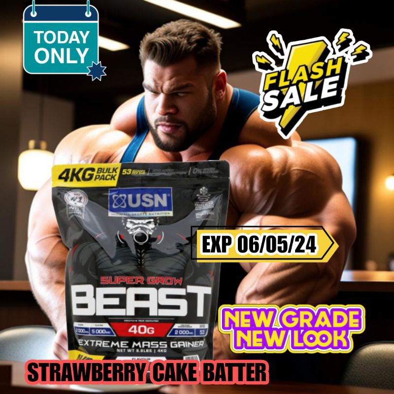 USN Super Grow Beast Extreme Mass Gainer (4KG) | Shopee Malaysia
