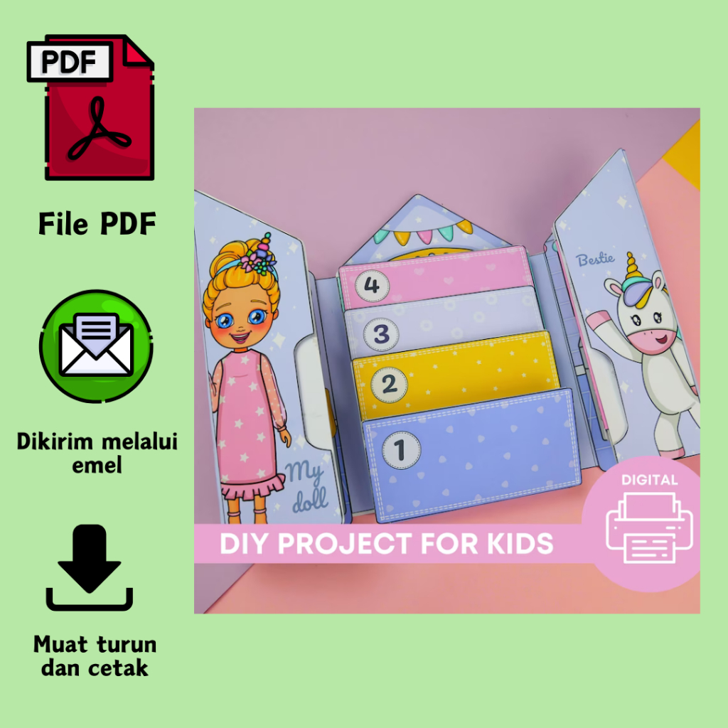 A441 – [PDF] DIY project for Kids Unicorn Dollhouse Busy Book 19 pages ...