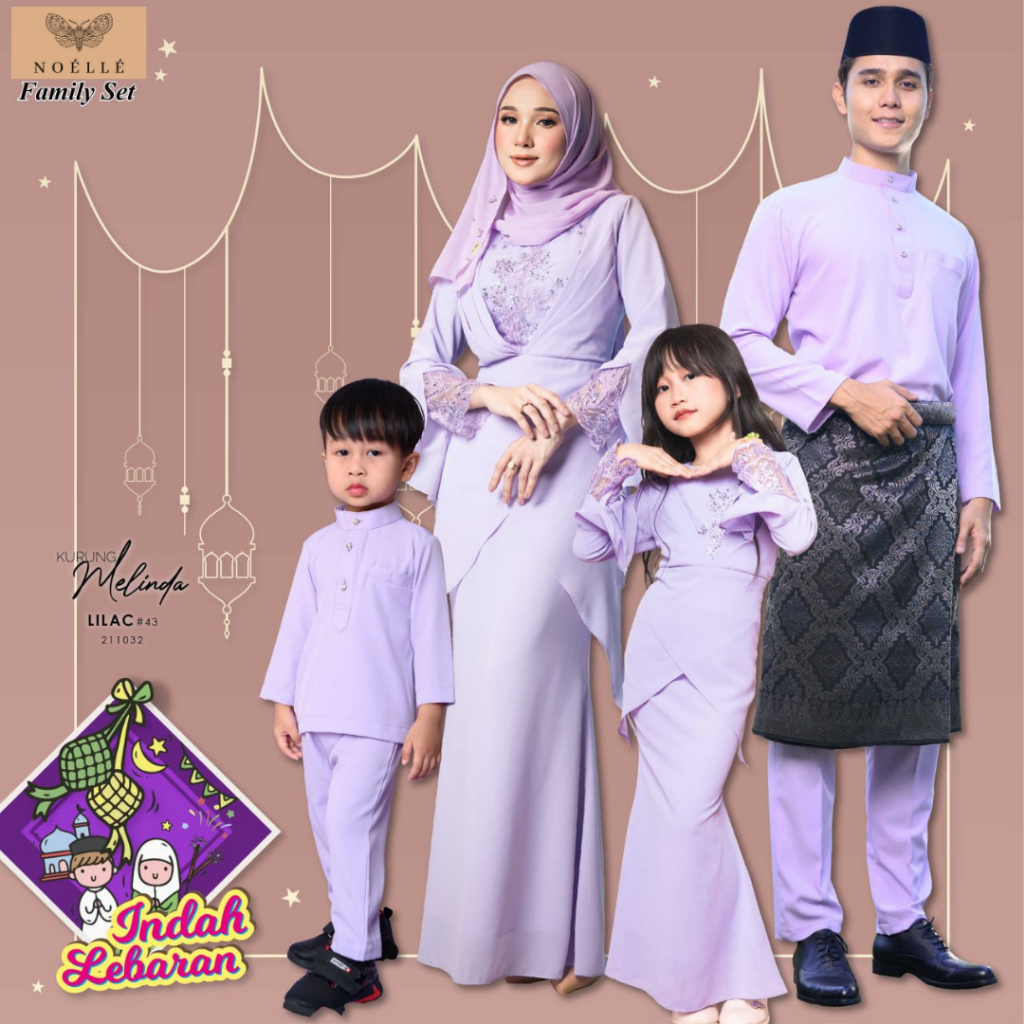 NOELLE Baju Raya Family Sedondon 2024 Baju Kurung Ibu Anak Baju Melayu ...
