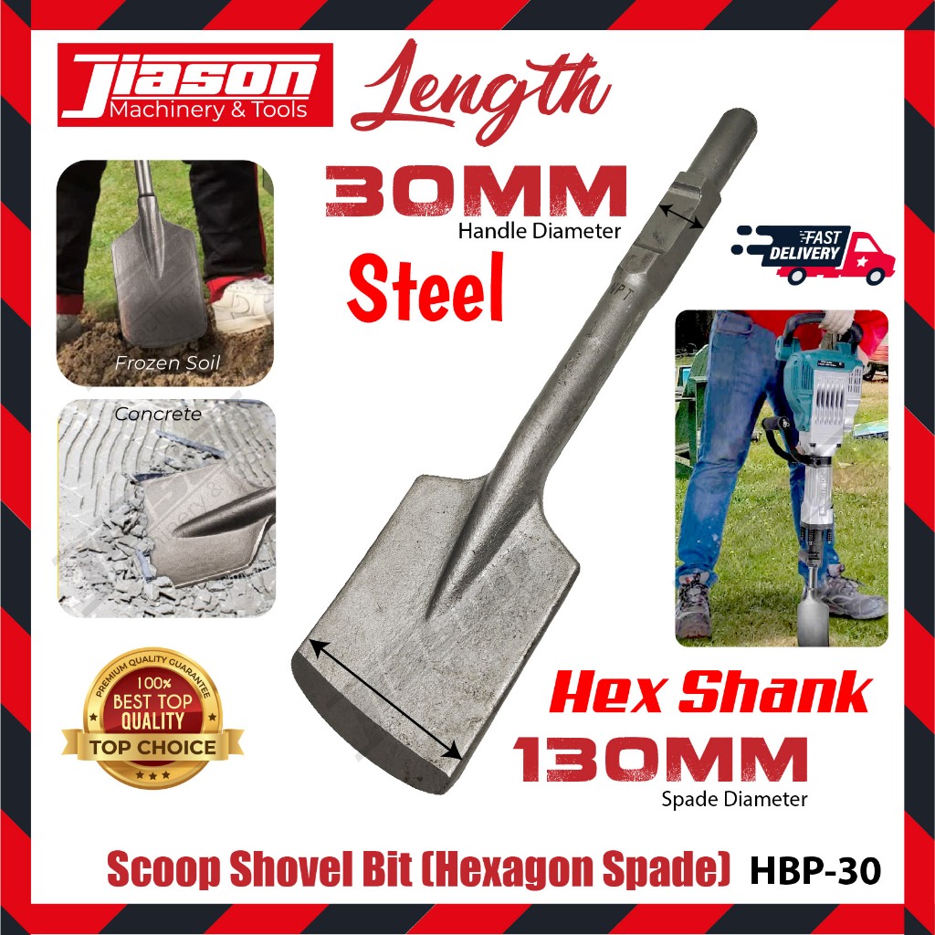 【QUALITY】HBP30 / HBP-30 30MM Scoop Shovel Bit (Hexagon Spade) | Shopee ...