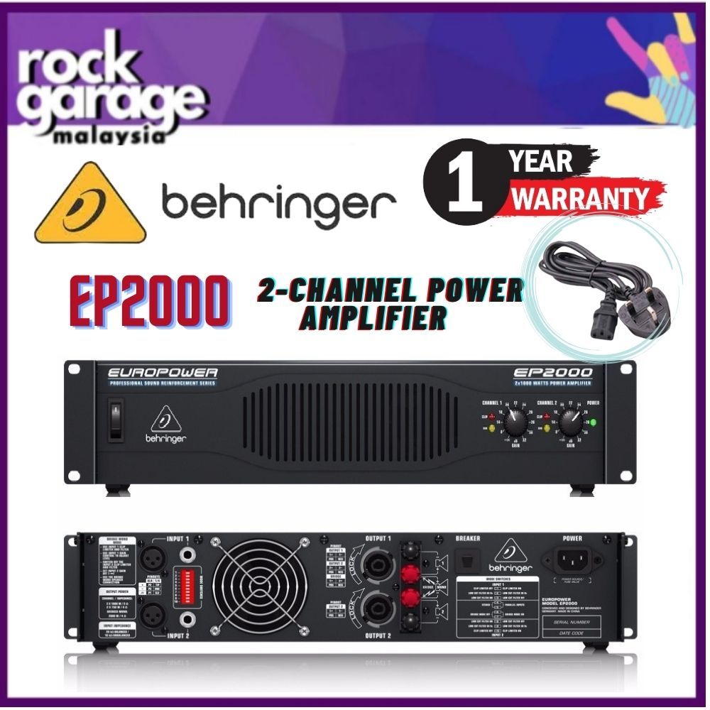 Behringer Europower EP2000 2-Channel Power Amplifier ( EP-2000 / EP ...