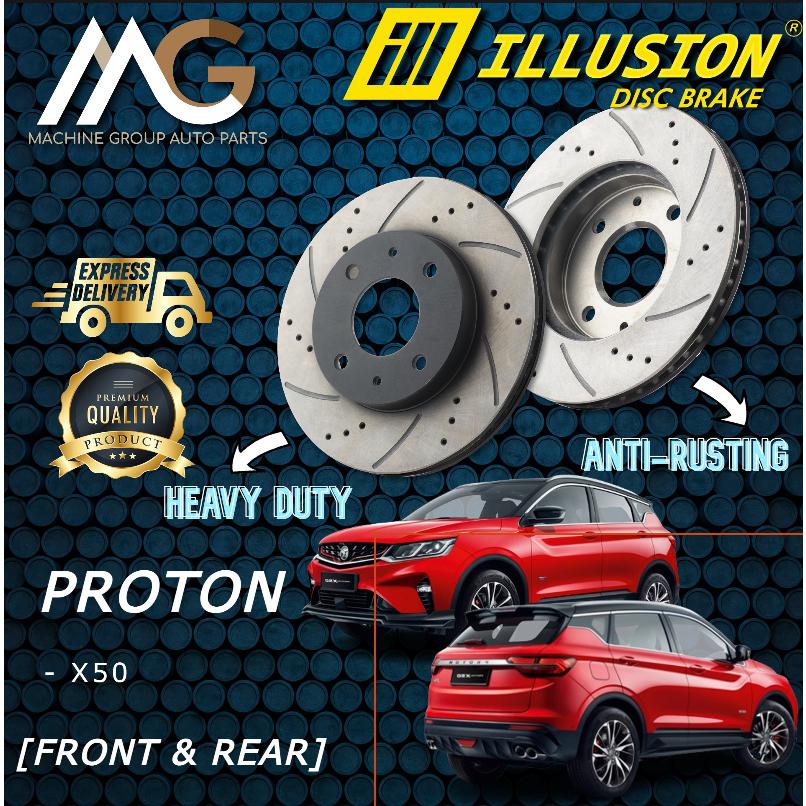 Illusion Proton X50 Front (Depan) & Rear (Belakang) Sport Disc Rotor ...