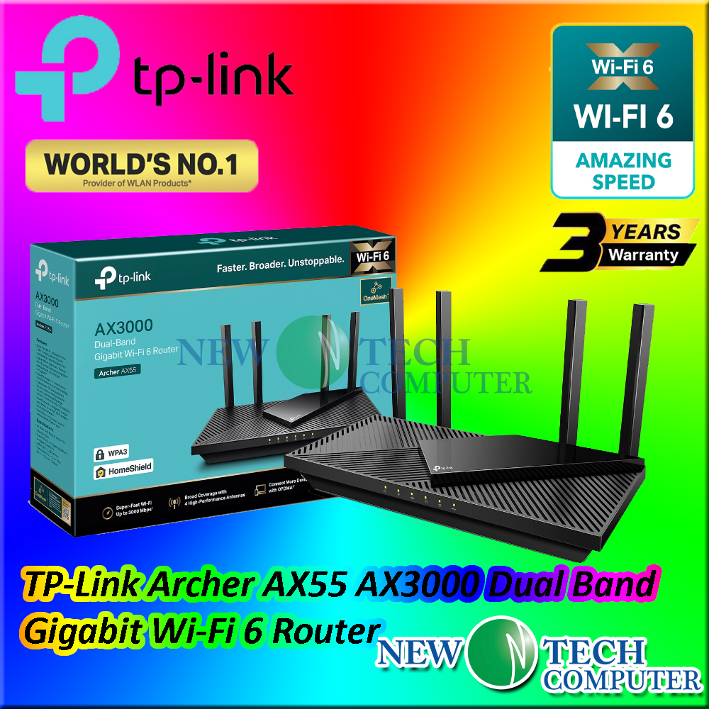 TP-Link Archer AX55 / AX53 AX3000 WiFi 6 Gigabit Easymesh Dual Band 2 ...