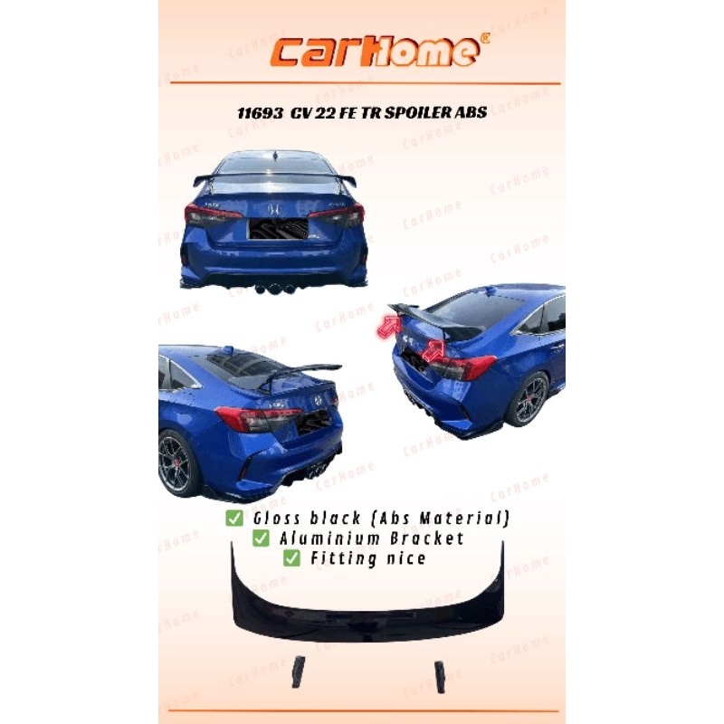 Honda Civic FE Type R Spoiler / Competition Type R Spec Spoiler Gloss ...