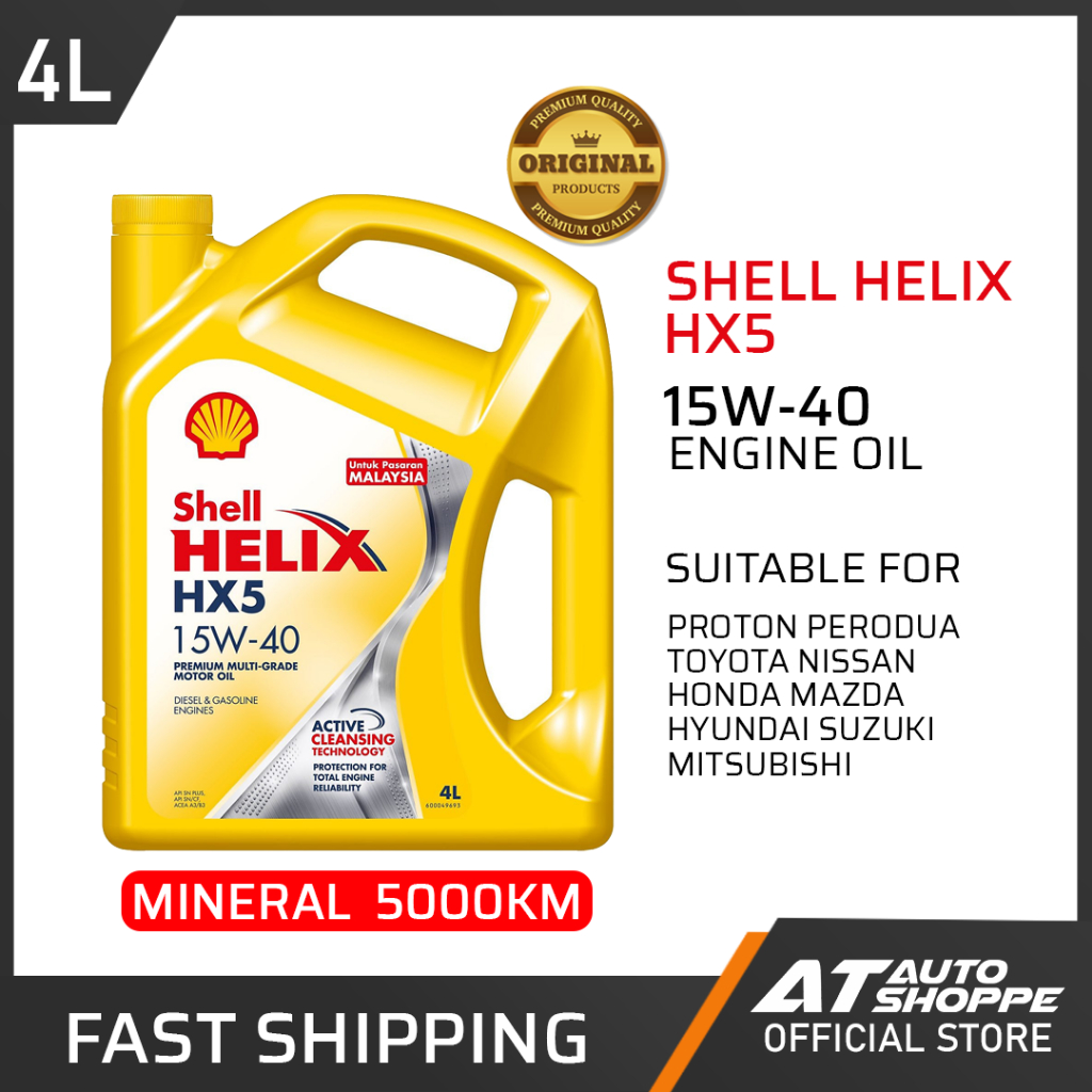 Shell Helix HX5 15W40 4L Premium Multi-Grand Minerals For Toyota ...