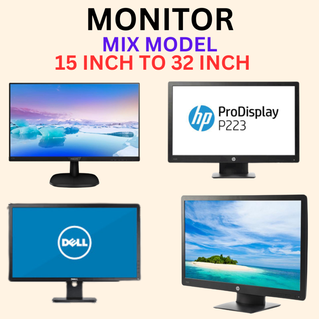 Monitor Mix Model Dell Hp Lenovo 22 23 24 27 inch | Shopee Malaysia