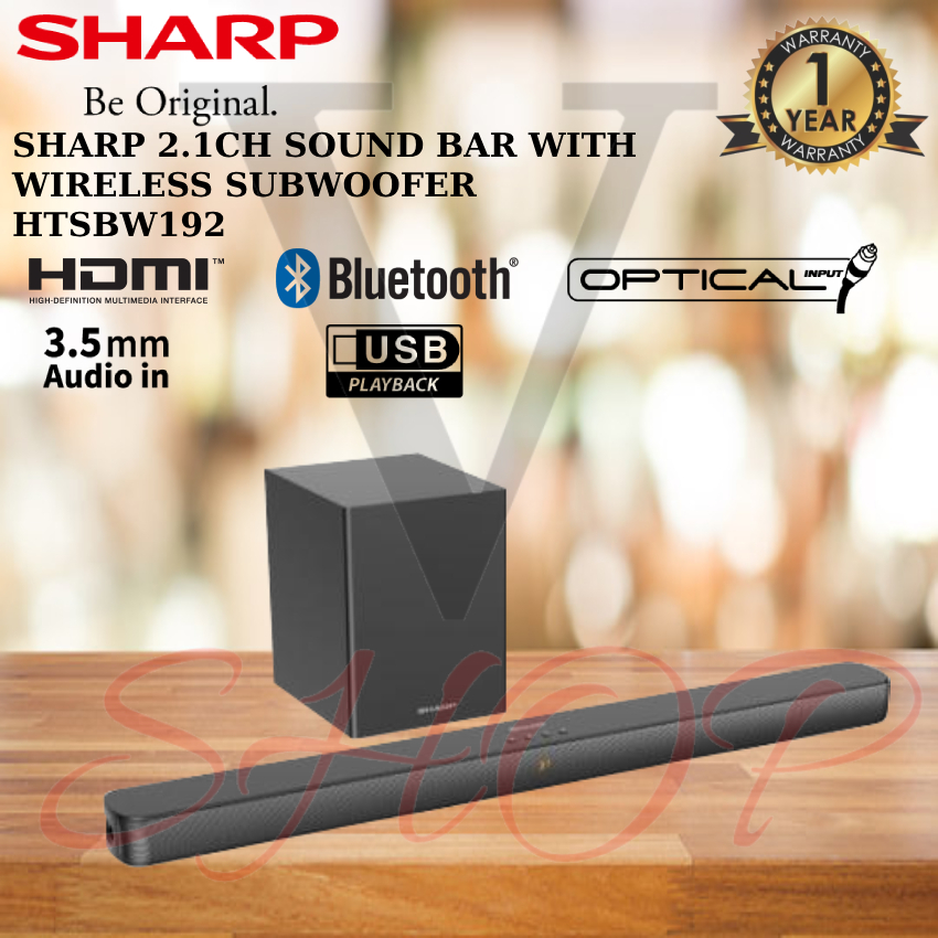 SHARP 2.1CH SOUND BAR WITH WIRELESS SUBWOOFER HTSBW192 || HTSBW125 | Shopee Malaysia