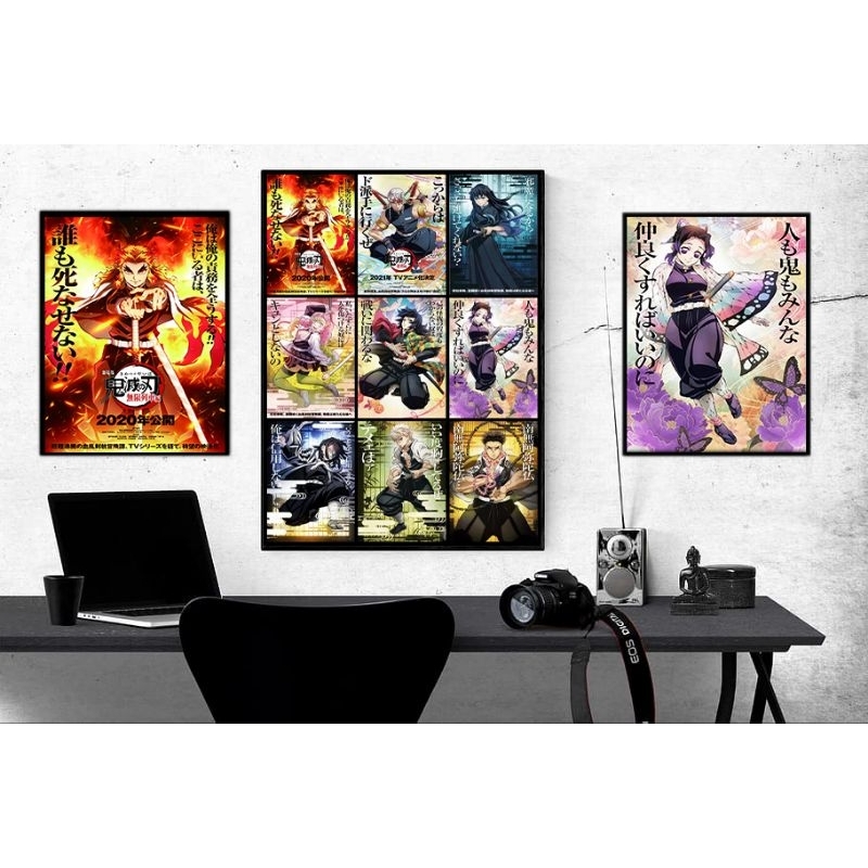 Demon Slayer 9 Hashira Poster A3 & A4 use Laser Printing Colour add ...