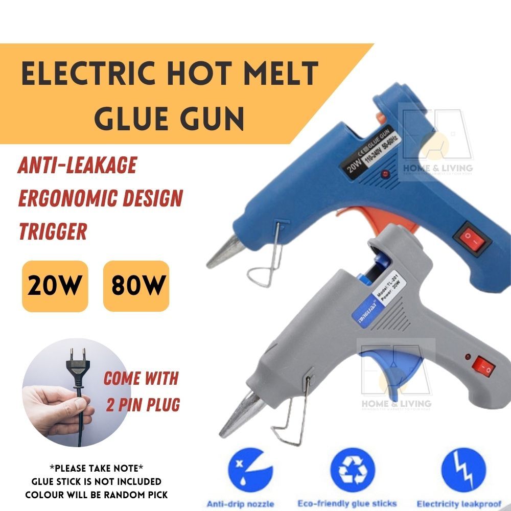 EA Home 20W 80W HOT MELT GLUE GUN SILICONE ADHESIVE GLUE STICKS / 1 ...