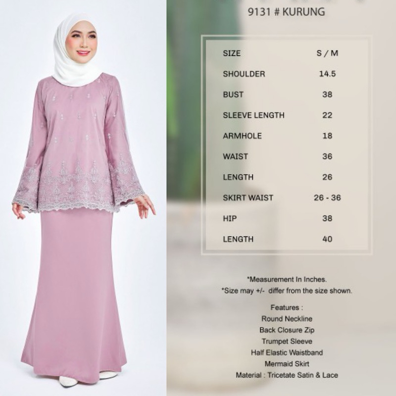 (S-XL) PINK / PEACH / DUSTY PINK TEMA BAJU KURUNG DRESS BRIDESMAID ...
