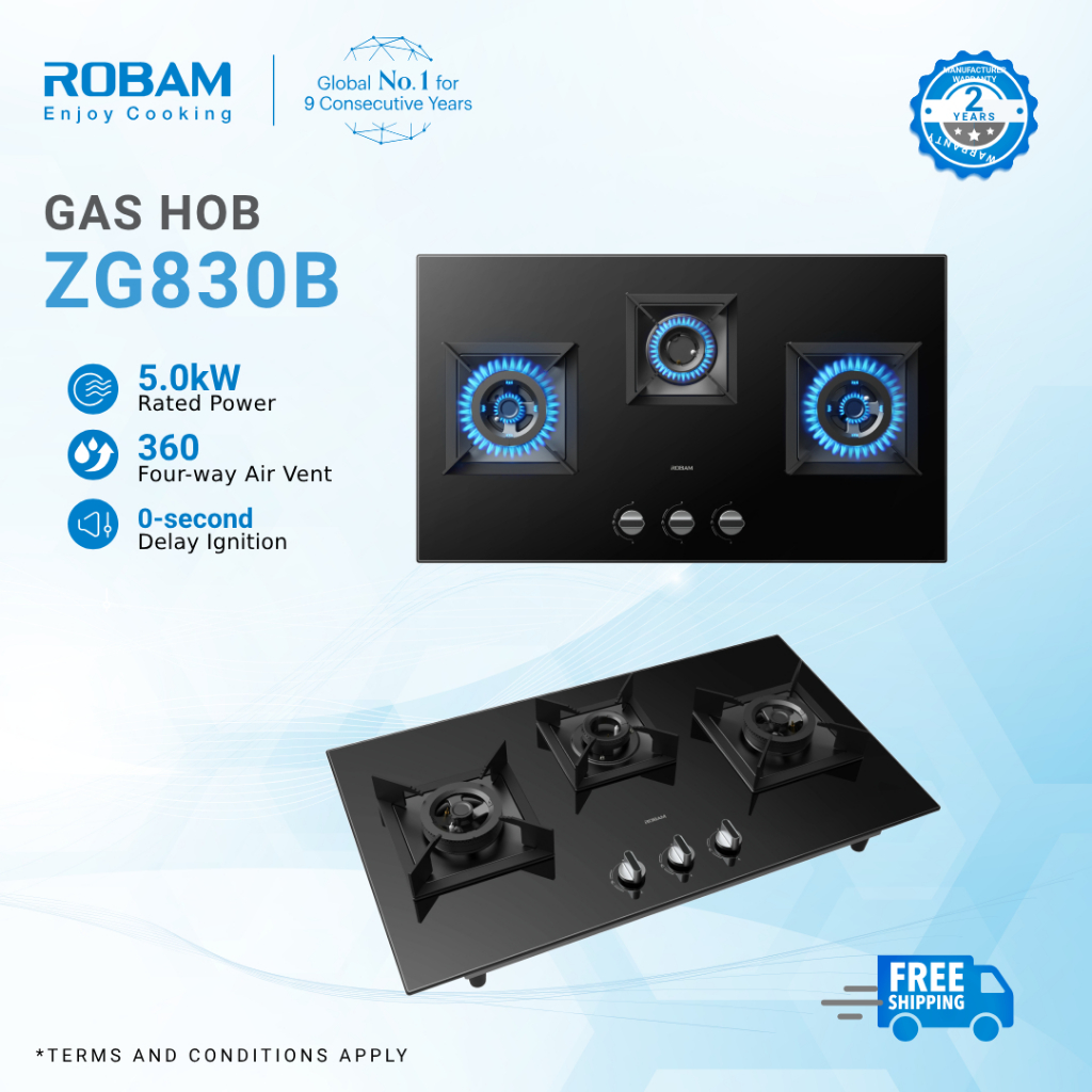 ROBAM Fire Gathering Gas Hob ZG830B | Shopee Malaysia