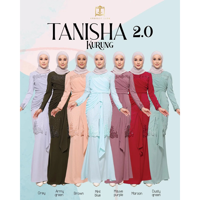 Kurung Tanisha 2.0 B Baju Raya nikah tunang terkini viral 2024 | Shopee ...