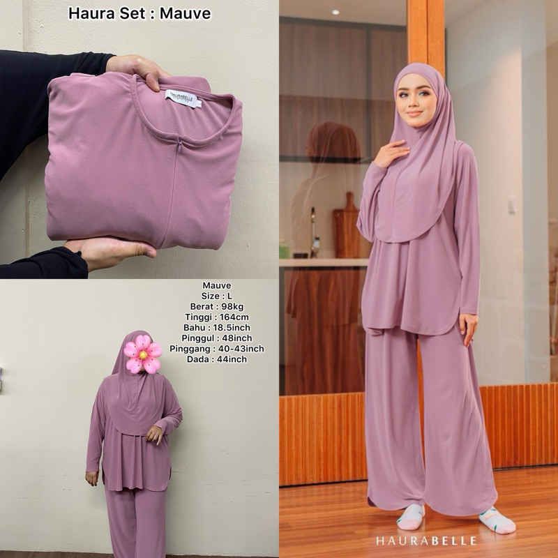 [HAURABELLE] HAURA SET IRONLESS (tudung attach dengan baju) | Shopee ...