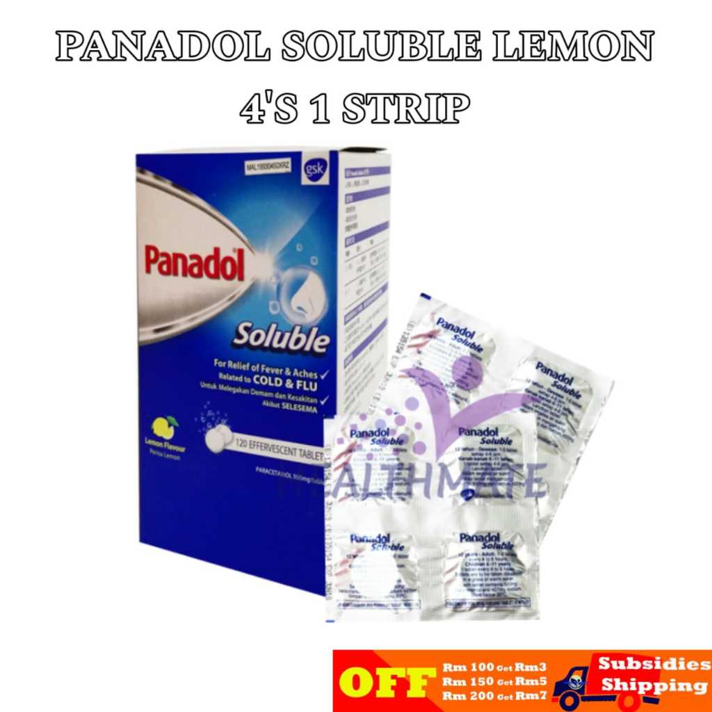 Panadol Soluble Lemon Flavour (1 Strip=4'S) | Shopee Malaysia