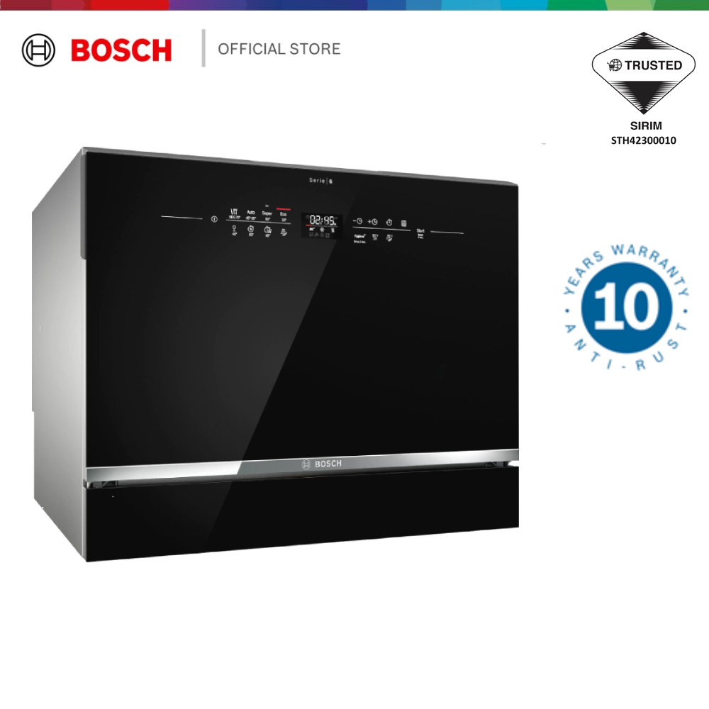 Bosch Series 6, Compact Dishwasher, Black glass SKS68BB008 | Shopee ...