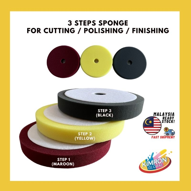 3 Steps Sponge Polish for Automotive (Hard) Cutting / Polishing ...