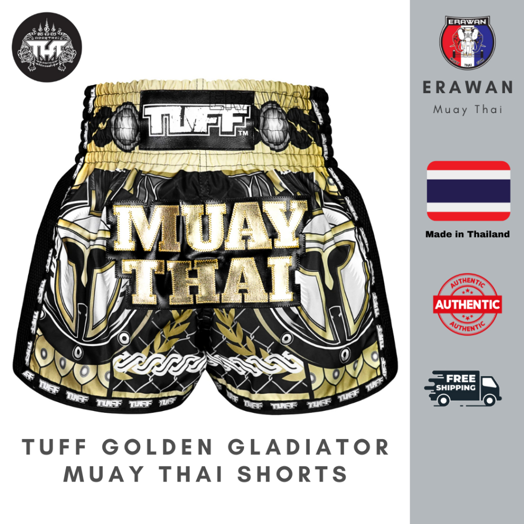 Muay Thai Shorts / Boxing Trunks Thailand TUFF Retro (MSC109 Golden ...