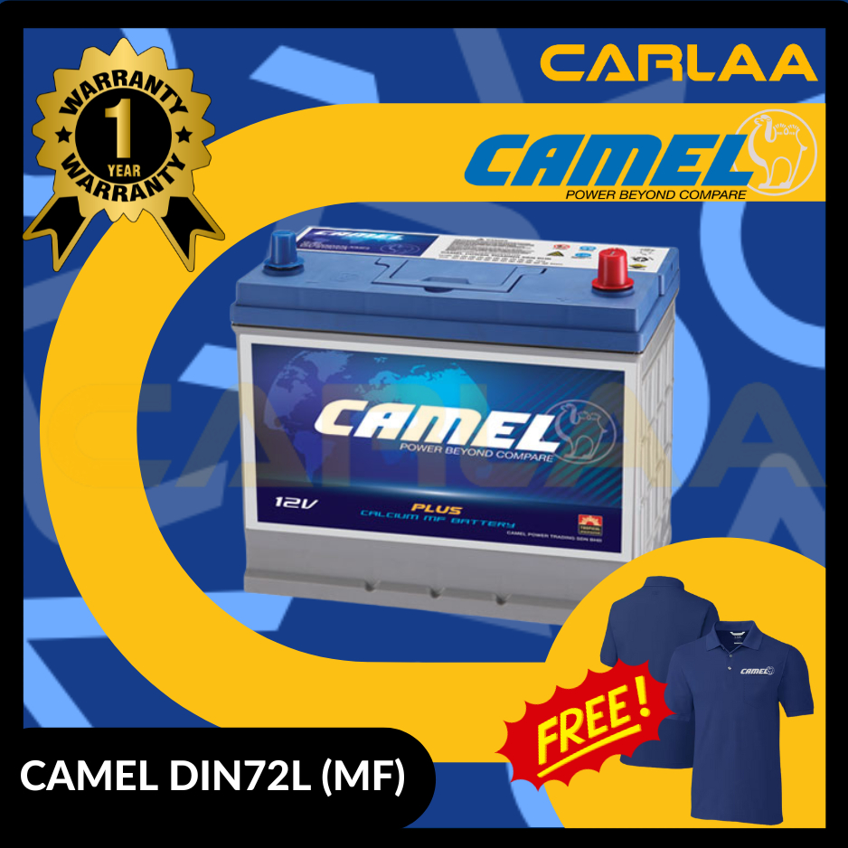 CAMEL Car Battery DIN72L (MF) //Proton X70 / Hilux GUN125 / Ford Ranger ...