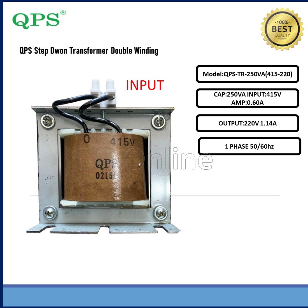 QPS Step Down Transformer Double Winding 1Phase 250VA Input 415V Output ...