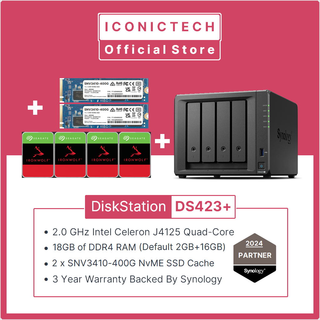 WhatsApp0193710000 8TB ~ 64TB Synology DS423+ 18GB DDR4 RAM 4-Bay NAS ...