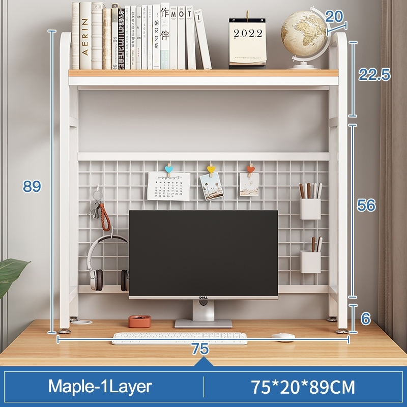Desktop Rack Book Shelf With Hanging Rak Buku Multi Layer Iron Frame ...