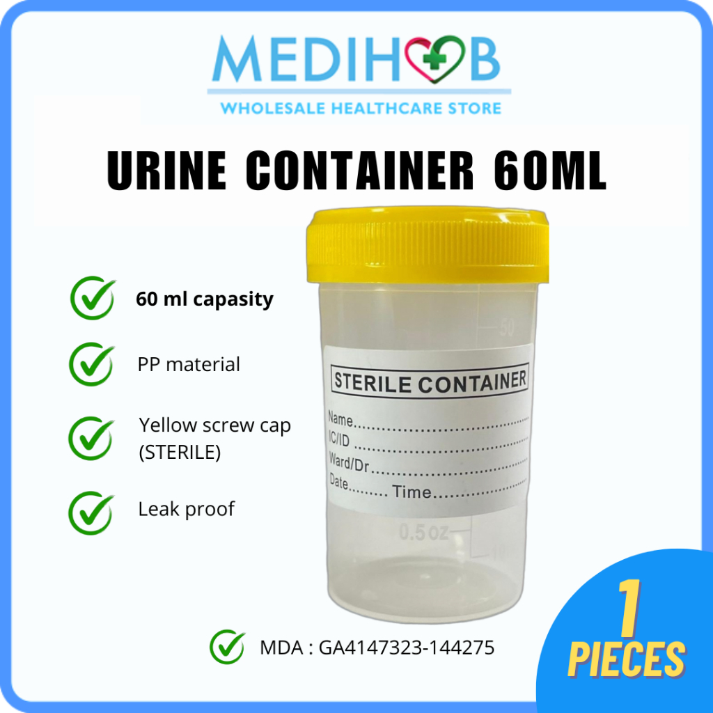 [𝐌𝐃𝐀 𝐀𝐏𝐏𝐑𝐎𝐕𝐄𝐃] MEDIHUB Quality Urine Container / Specimen Container (60ml) | Shopee Malaysia