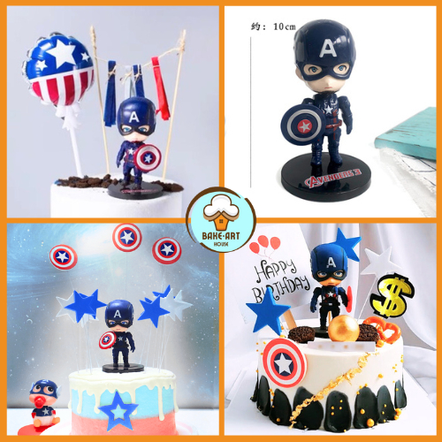 【READY STOCK】Avengers Captain America Cake Topper Marvel Cake ...