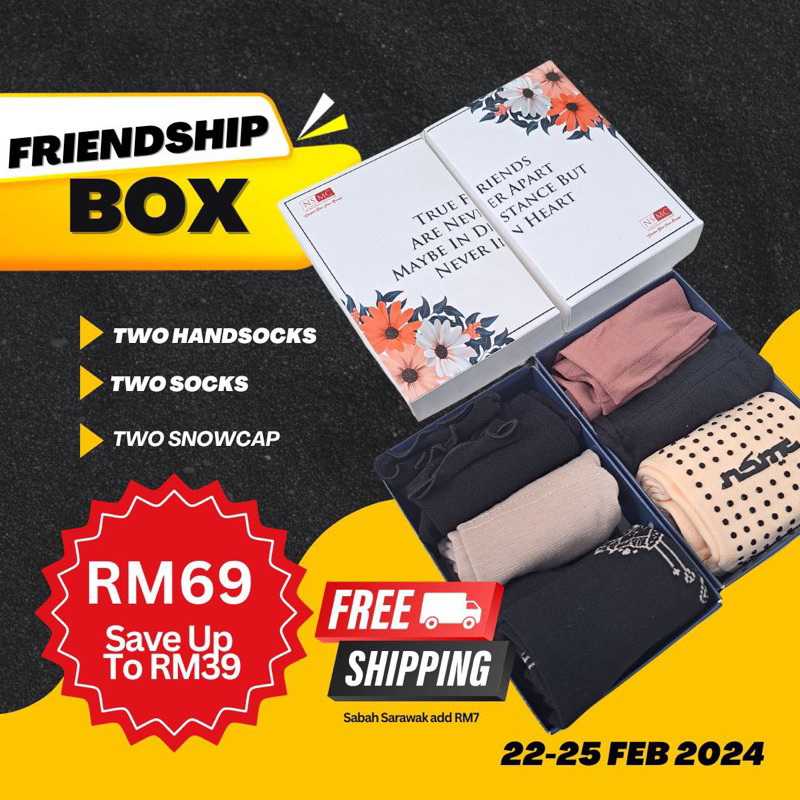 FRIENDSHIP BOX (HANDSOCKS + SOCKS + SNOWCAP) | Shopee Malaysia