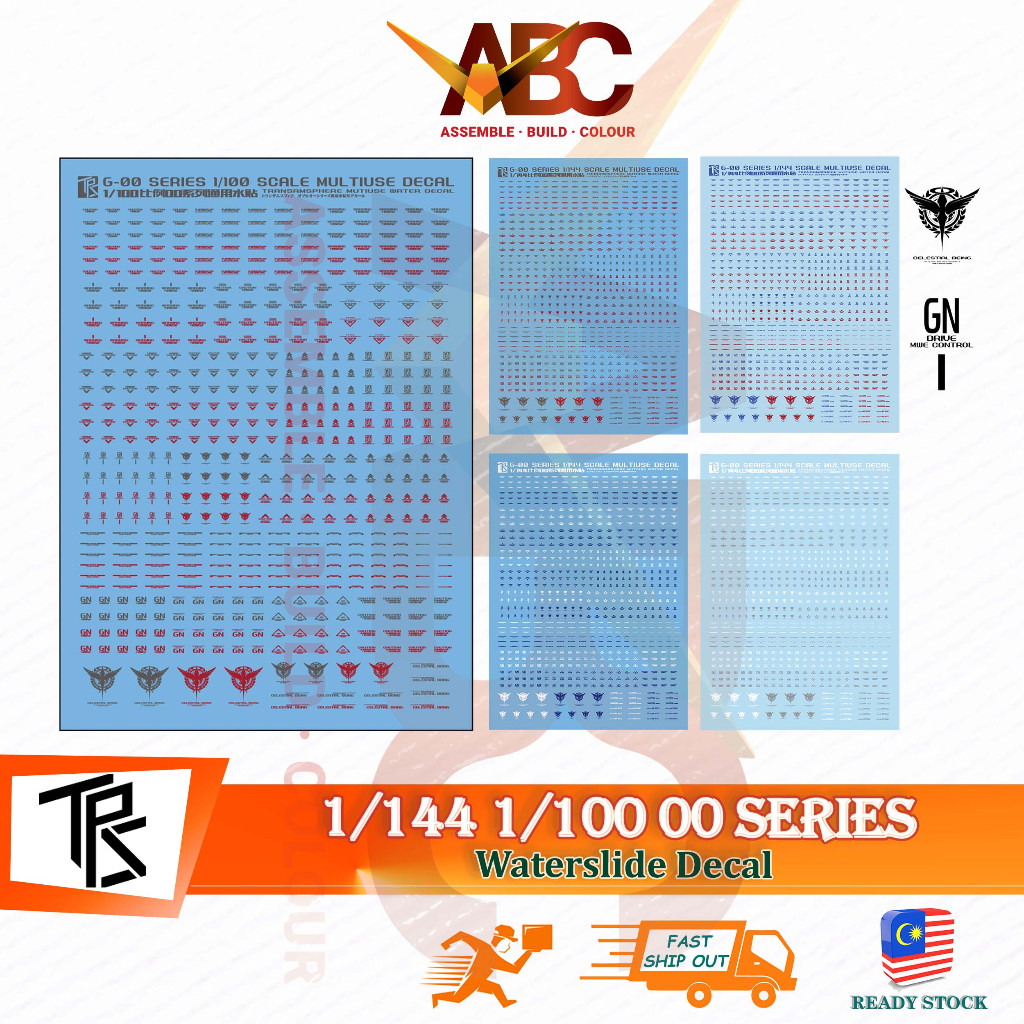 (TRS) Waterslide Decal - 1/144 1/100 00 Generic Warning Universal RG HG ...