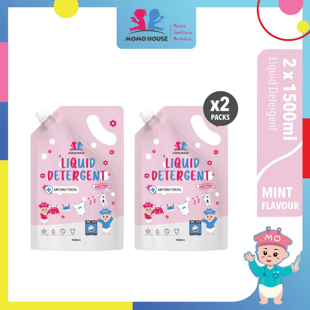 [2 Packs] MOMO HOUSE Baby Detergent Laundry Detergent Liquid Refill ...