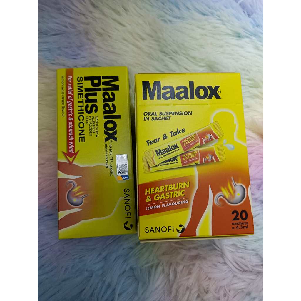 MAALOX PLUS 40TABS/MAALOX ORAL SUSPENSION IN SACHET 20S (HEARTBURN ...